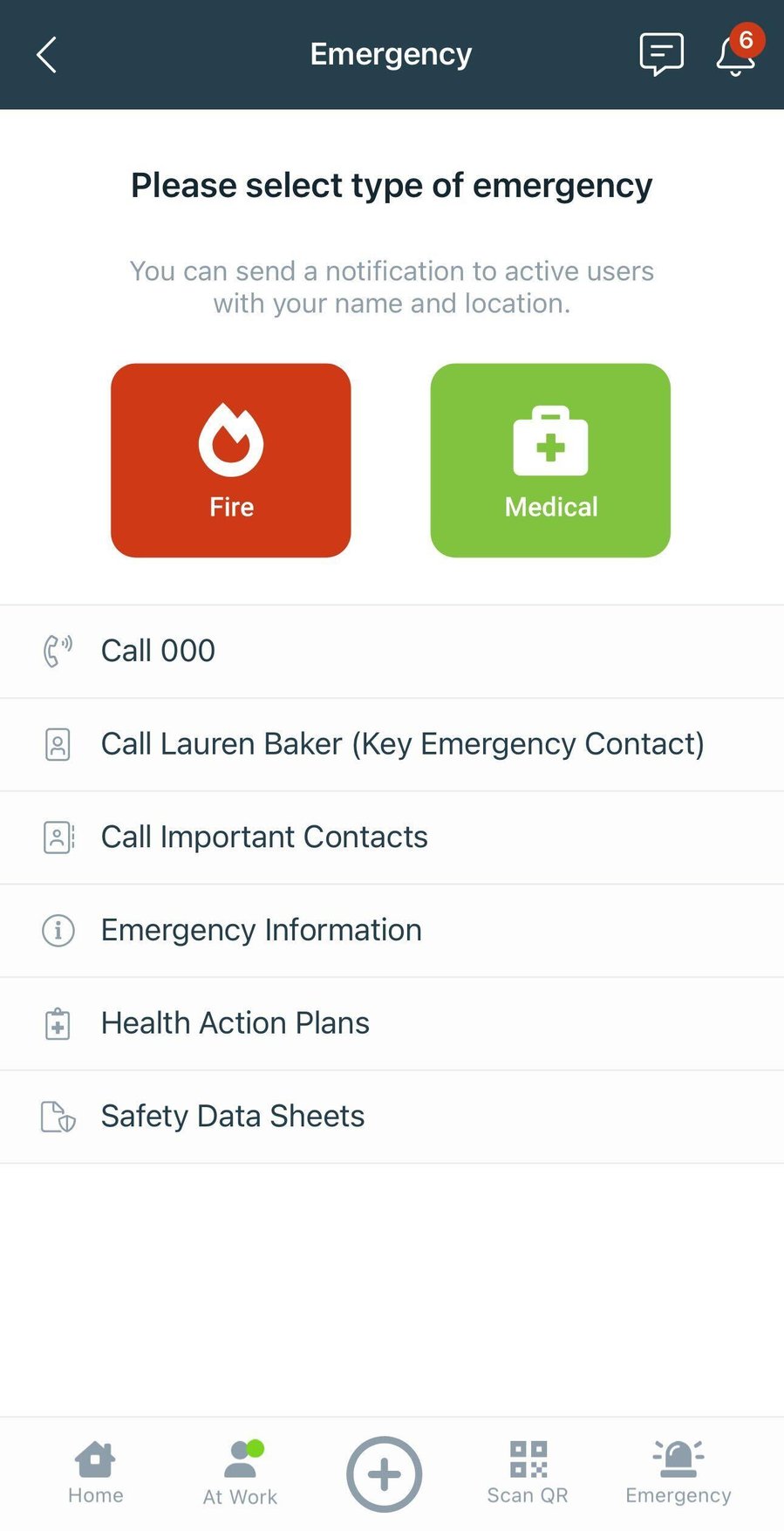 Accessing Emergency Information (App)