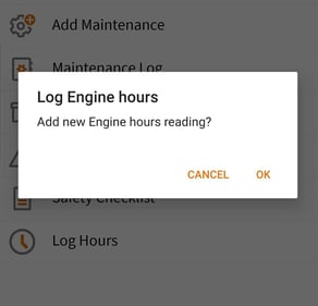How to log hours or kilometres for machinery and equipment