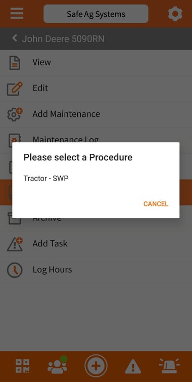 Running a Procedure attached to an Inventory Item