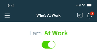 Setting yourself At Work/Not at Work (App)