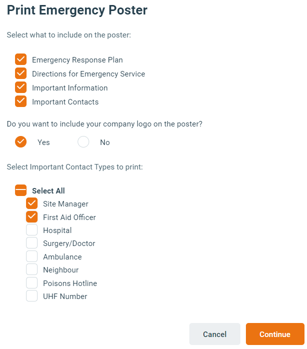 Printing Emergency Posters