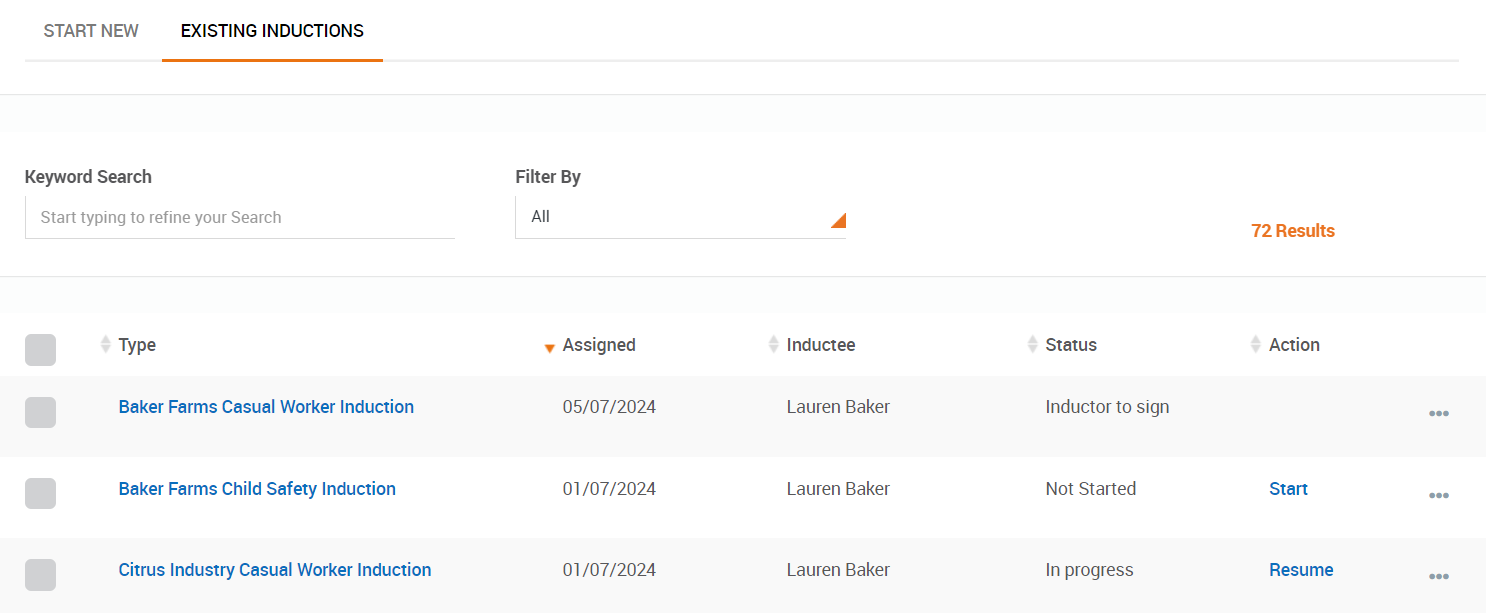 Checking Induction Statuses