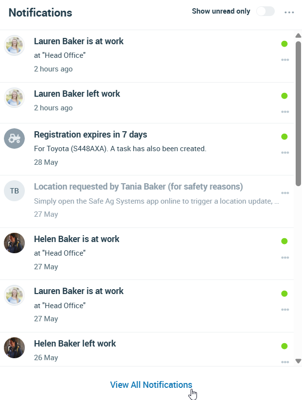 Viewing Notifications
