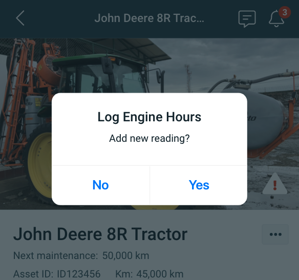 Logging Machinery Hours/Kilometres/Miles (App)
