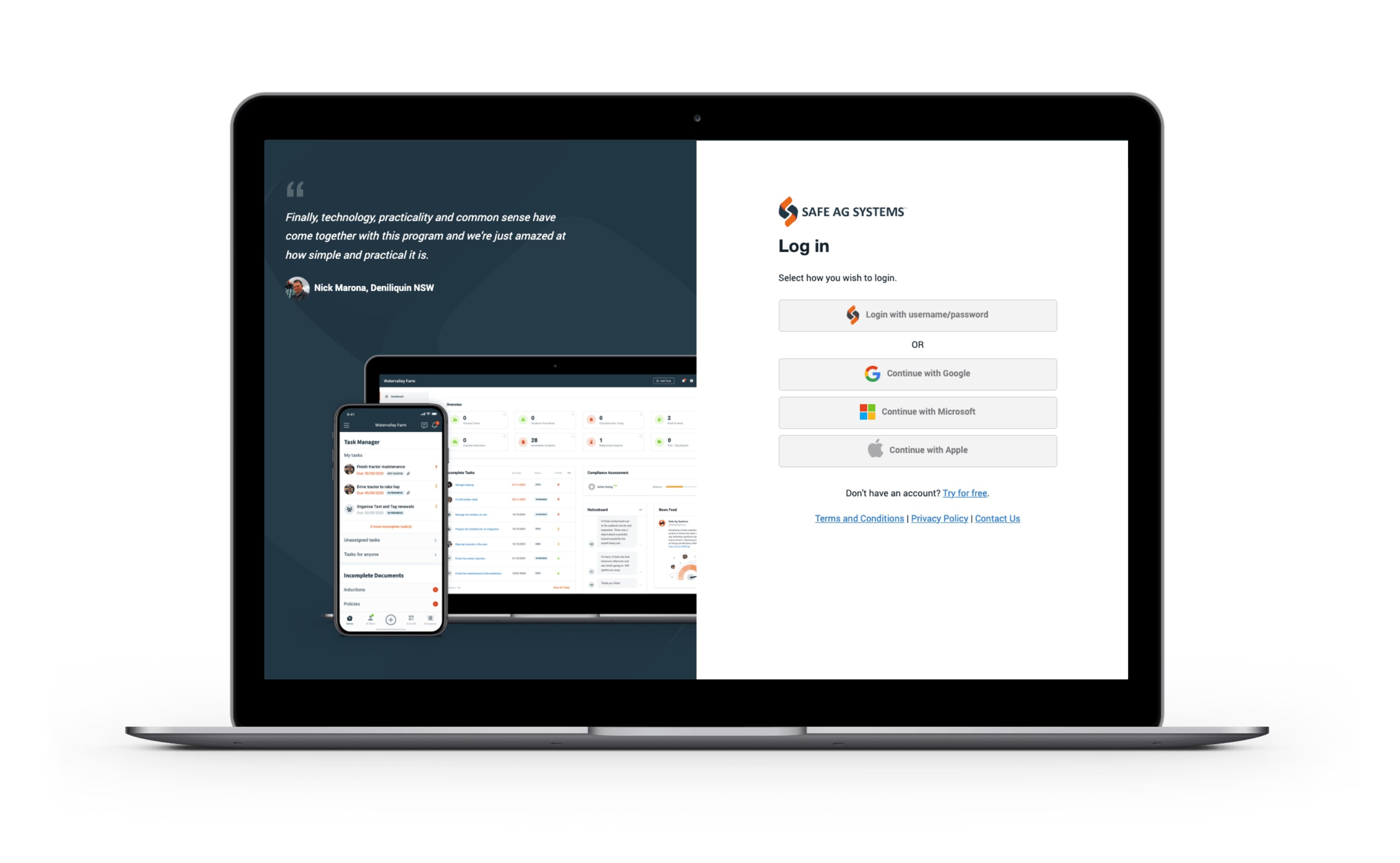 Login Help | Safe Ag Systems