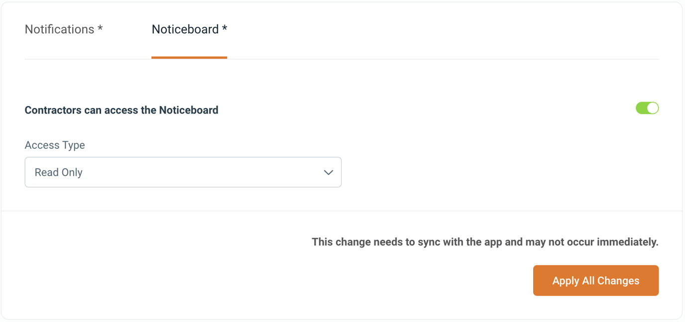 Configuring Noticeboard Access