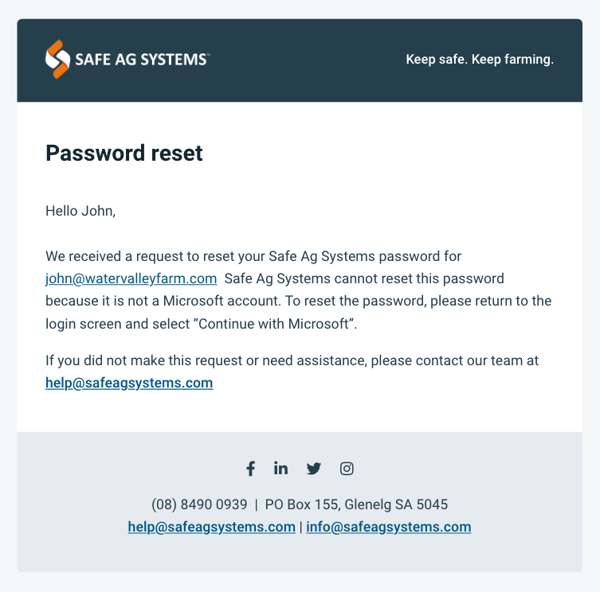 Login Help | Safe Ag Systems