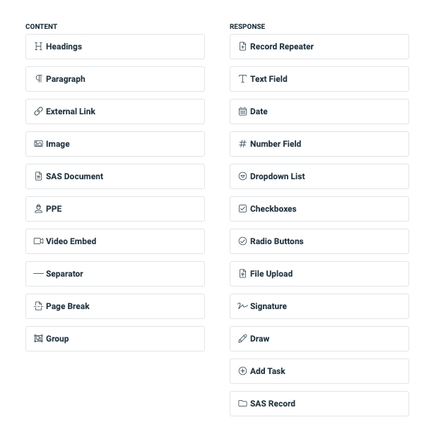 Using Content Elements and Response Elements