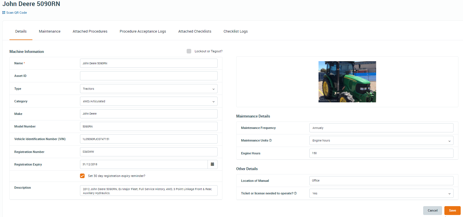 How to edit an Inventory Record