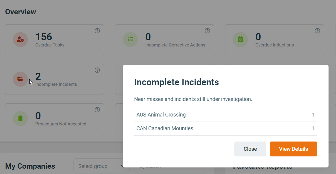 Management Portal Dashboard